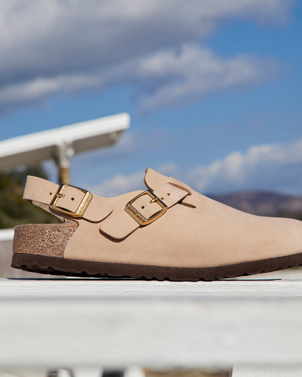 Birkenstock Tokio Hex Backstrap Clog in Sandcastle Nubuck Leather ...